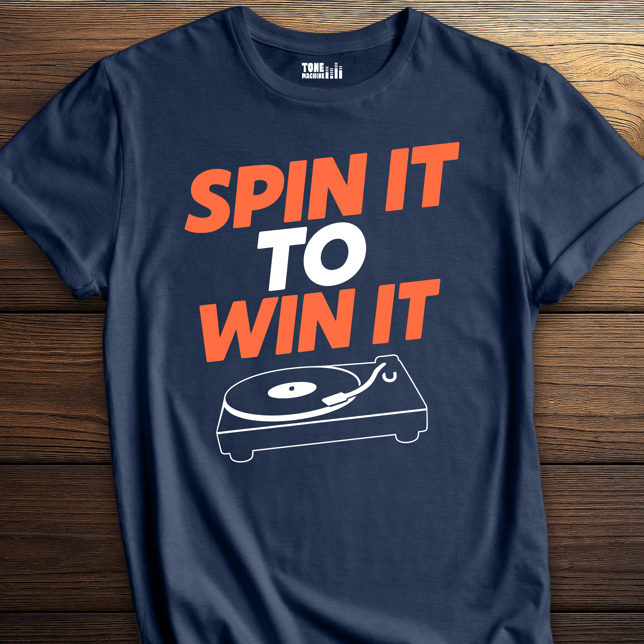 Spin It To Win It Vinyl T-Shirt – Music Graphic Tee – Tone Machine Tees